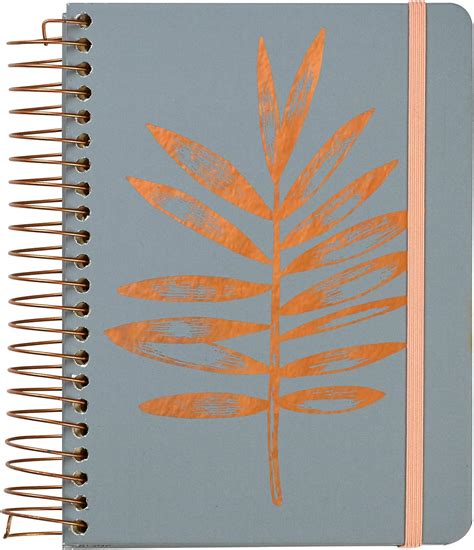 C R Gibson Copper Leaf Three In One Blank Lined And Dot Grid Notebook 6 25 W