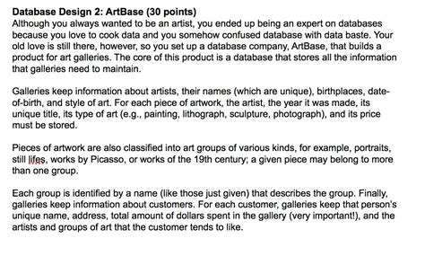 database design 1 projectdb 20 points a company
