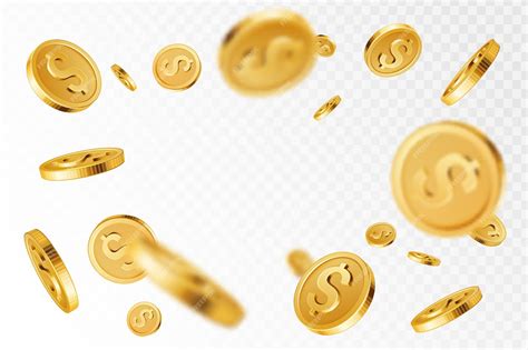 Premium Vector | Golden coins explosion Realistic flying gold coin splash money rain with blurry ...