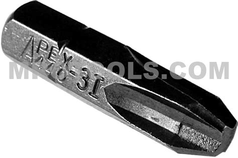 APEX 440 3I 3 Phillips Insert Bits 1 4 Hex Drive