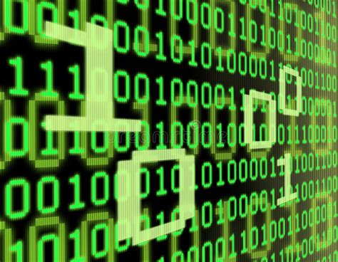 Abstract Futuristic Cyberspace With Binary Code Matrix Background With Digits Well Organized