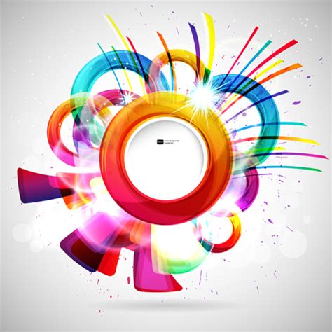 Bright Colored Round Abstract Background Free Vector In Encapsulated