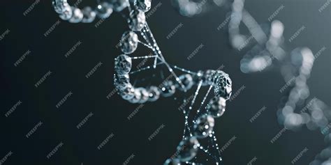 Abstract Dna Structure On Black Background Symbolizing Genetic Code And