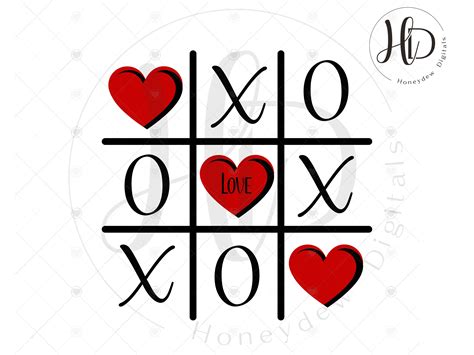 Corazón Tic Tac Toe Svg Archivos Svg Para Cricut Y Etsy México