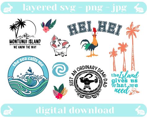 Moana Svg Bundle Maui Moana Svg Cricut File Bundle Clipart Png