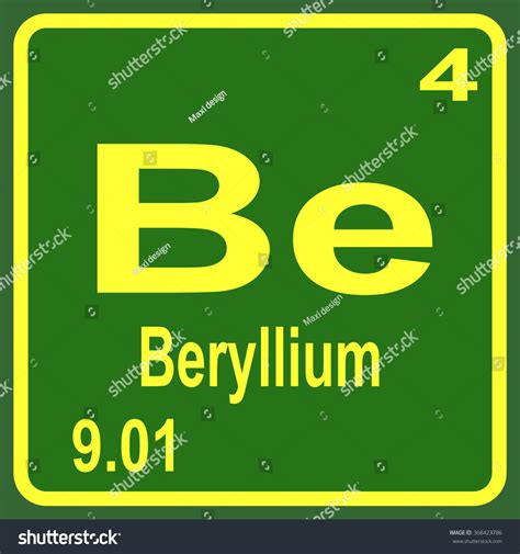 Periodic Table Elements Beryllium Stock Vector Royalty Free 368423786