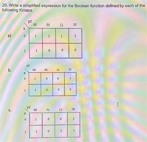 Solved 29 Write A Simplified Expression For The Boolean