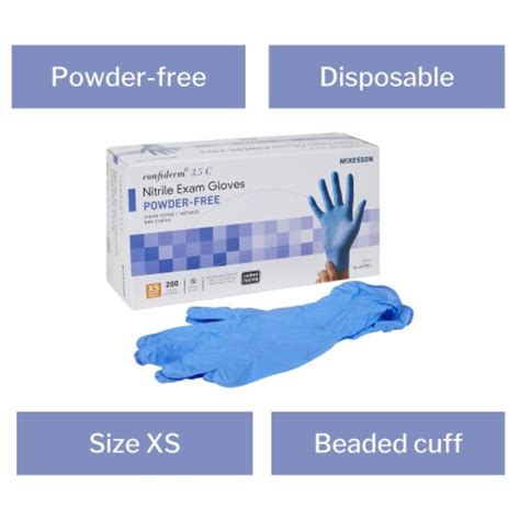 Mckesson Confiderm 35c Nitrile Exam Glove Standard Cuff Length X Small