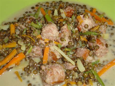 LENTILLES ET SAUCISSES MONTBELIARD ET SES PETITS LEGUMES La Cuisine