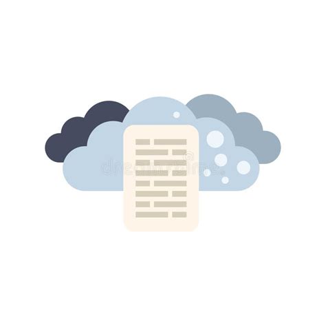 Cloud Computing Concept With Text File And Clouds Symbol Stock Vector