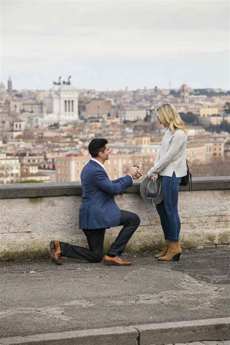 Surprise Marriage Proposal Professionally Photographed In Rome Italy