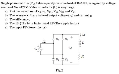 Solved Single Phase Rectifier Fig 2 Has A Purely Resistive Chegg