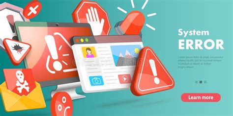3d Isometric Flat Vector Conceptual Illustration Of System Error Stock Vector Illustration Of