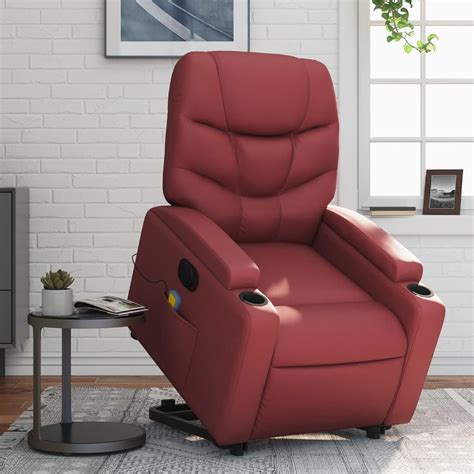 Fauteuil Inclinable De Massage électrique Rouge Bordeaux Leroy Merlin