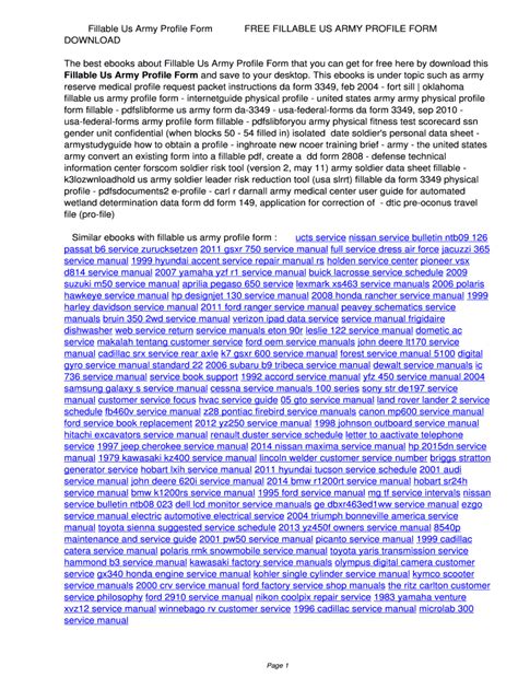 Fillable Online Fillable Us Army Profile Form Fillable Us Army Profile