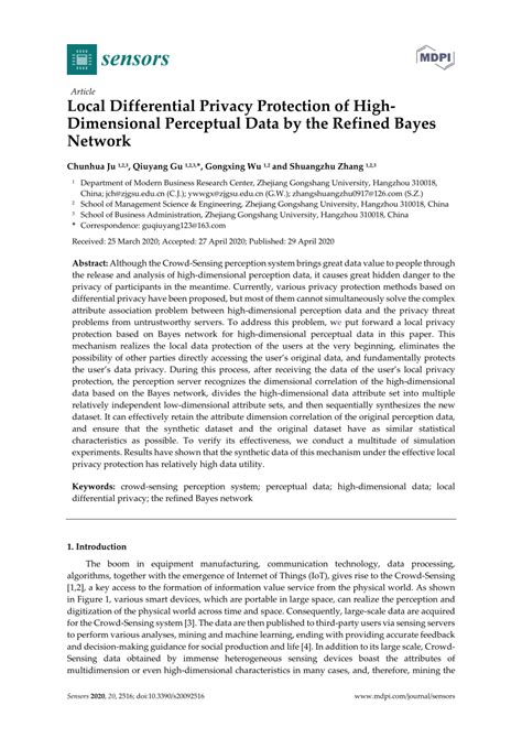 Pdf Local Differential Privacy Protection Of High Dimensional Perceptual Data By The Refined