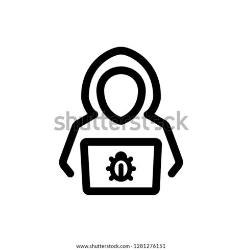 Icon Hacker Antivirus Shield Protection Virus Stock Vector Royalty Free 1281276151