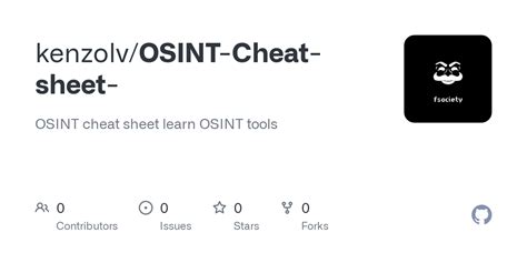 GitHub Kenzolv OSINT Cheat Sheet OSINT Cheat Sheet Learn OSINT Tools