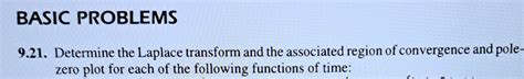 Solved 921 Determine The Laplace Transform And The