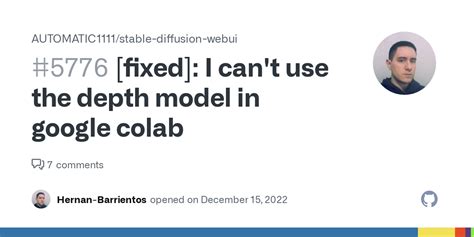 Fixed I Can T Use The Depth Model In Google Colab Issue AUTOMATIC Stable