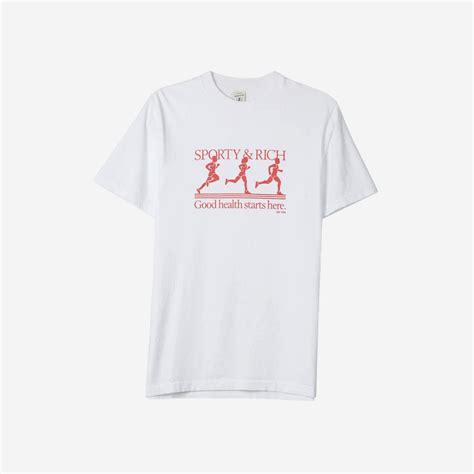 스포티 앤 리치 러너 티셔츠 화이트 Sporty And Rich Kream