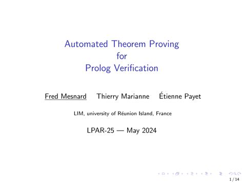 Pdf Automated Theorem Proving For Prolog Verification