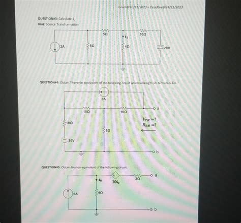 Solved QUESTION Calculate I Hint Source Transformation Chegg Com