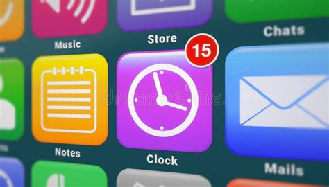 Illustation Of A Smartphone Screen Clock App Stock Illustration Illustration Of Device