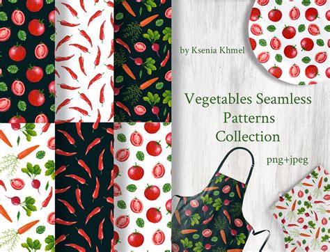 Vegetables Seamless Pattern Collection Gardening Print On Behance