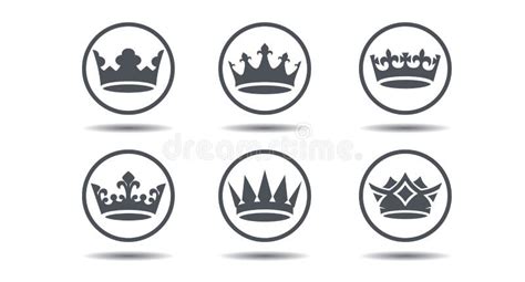Set Of Vector King Crowns Icon On White Background Vector Illustration
