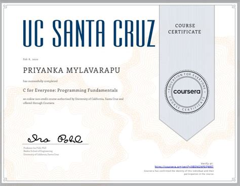 Priyanka Mylavarapu On Linkedin Cprogramming Coursera
