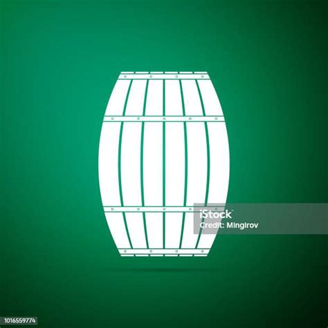木桶圖示被隔離在綠色背景酒精桶 飲料容器 啤酒 威士卡 酒木桶平面設計向量插圖向量圖形及更多一個物體圖片 一個物體 剪裁圖 剪貼畫