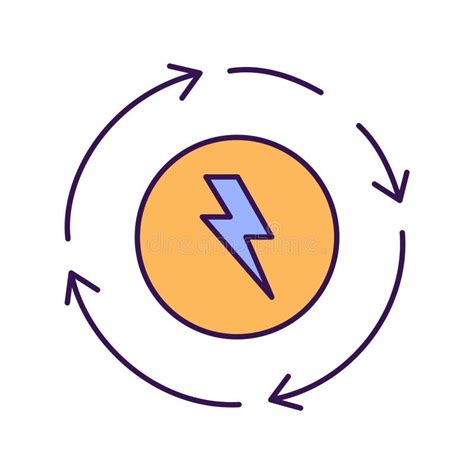 Thunder Control Outline With Colors Fill Vector Icon That Can Easily Edit Or Modify Stock