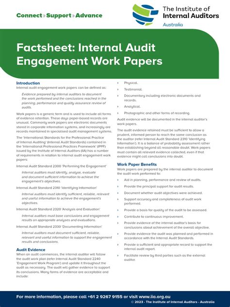 Factsheet Internal Audit Engagement Work Papers 230404 204818 Pdf