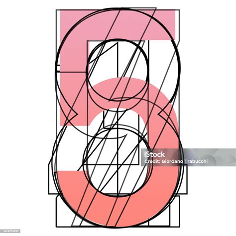 Illustration With Overlapping Number Shapes Stock Illustration