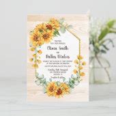 All In One Rustic Sunflower Barnwood Wedding Invitation Zazzle