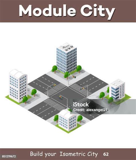 3d 교차로 교차로에 대한 스톡 벡터 아트 및 기타 이미지 교차로 도시 등측투영법 Istock