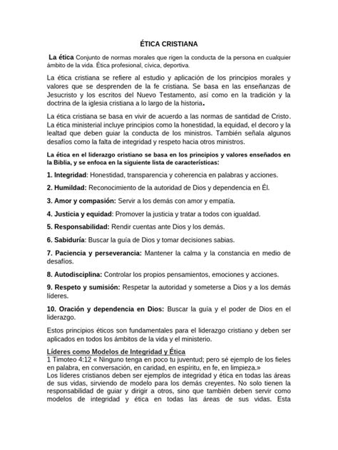 Etica En Liderasgo Pdf Jesús Liderazgo