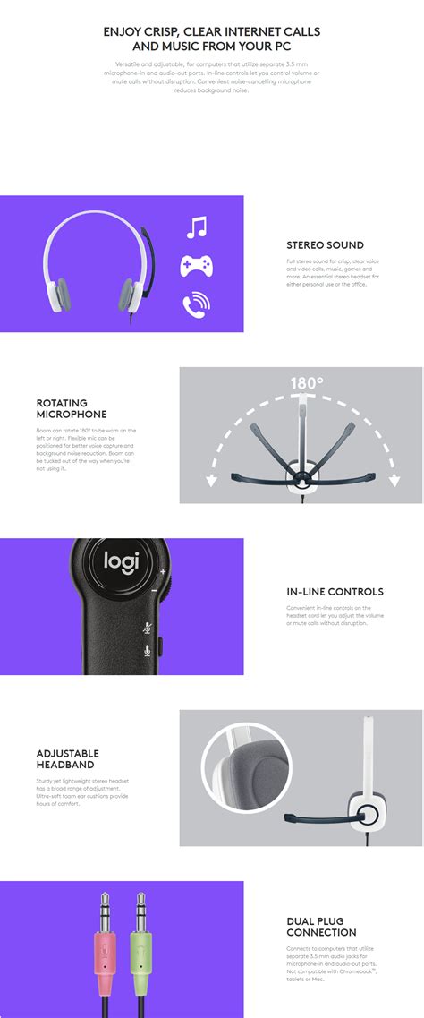 Logitech H Over Ear Dual Plug Stereo Headset Penguin Com Bd