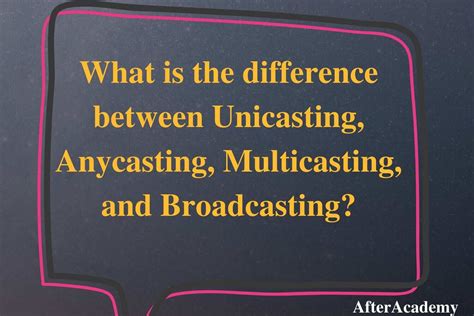 What Is The Difference Between Unicasting Anycasting Multicasting And Broadcasting