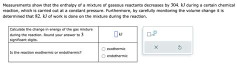 Solved Measurements Show That The Enthalpy Of A Mixture Of