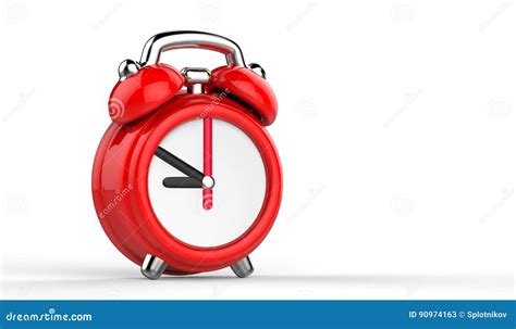 Cartoon Red Alarm Clock 3d Illustration Isolated On White Background