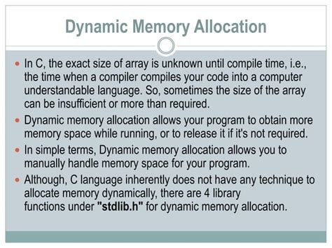 Dynamic Memory Allocation PPT