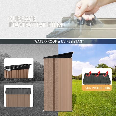 Udpatio 5 Ft X 3 Ft Metal Shed Galvanized Steel Storage Shed In The