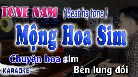 M Ng Hoa Sim Karaoke Tone Nam Beat Chu N Youtube