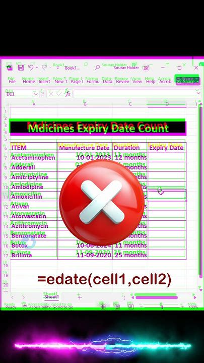 excel edate formula excel tricks excel expiry date calculation