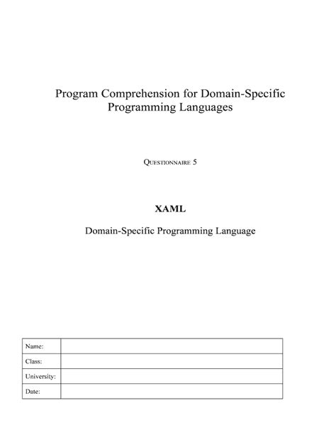 Program Comprehension For Domain Specific Programming Languages Form