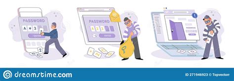 hacker activity big set hacking computer phishing account cyber
