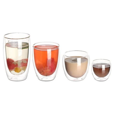 Customized Double Wall Tea Coffee Glass Mug Coffee Double Wall Glass