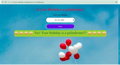 Github Programmer Souravm13 Is Birthday Palindrome Check If